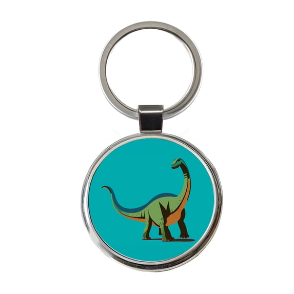 Brontosaurus Dinosaur Metal Round Keychain - Walmart.com