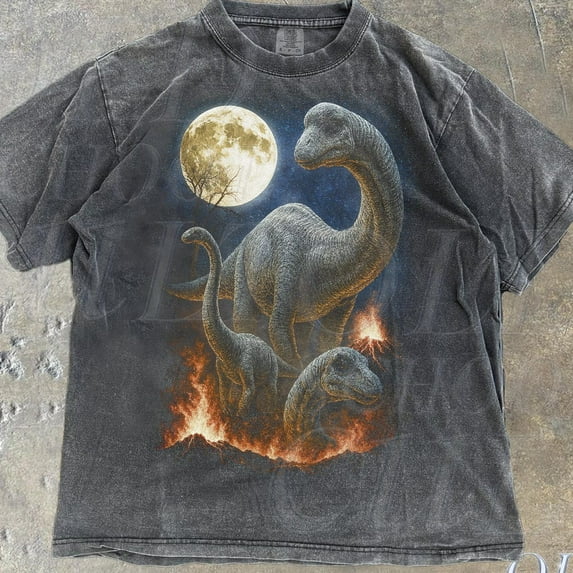 Brontosaurus Jurassic Dinosaur Vintage 90S Style Graphic Shirt ...