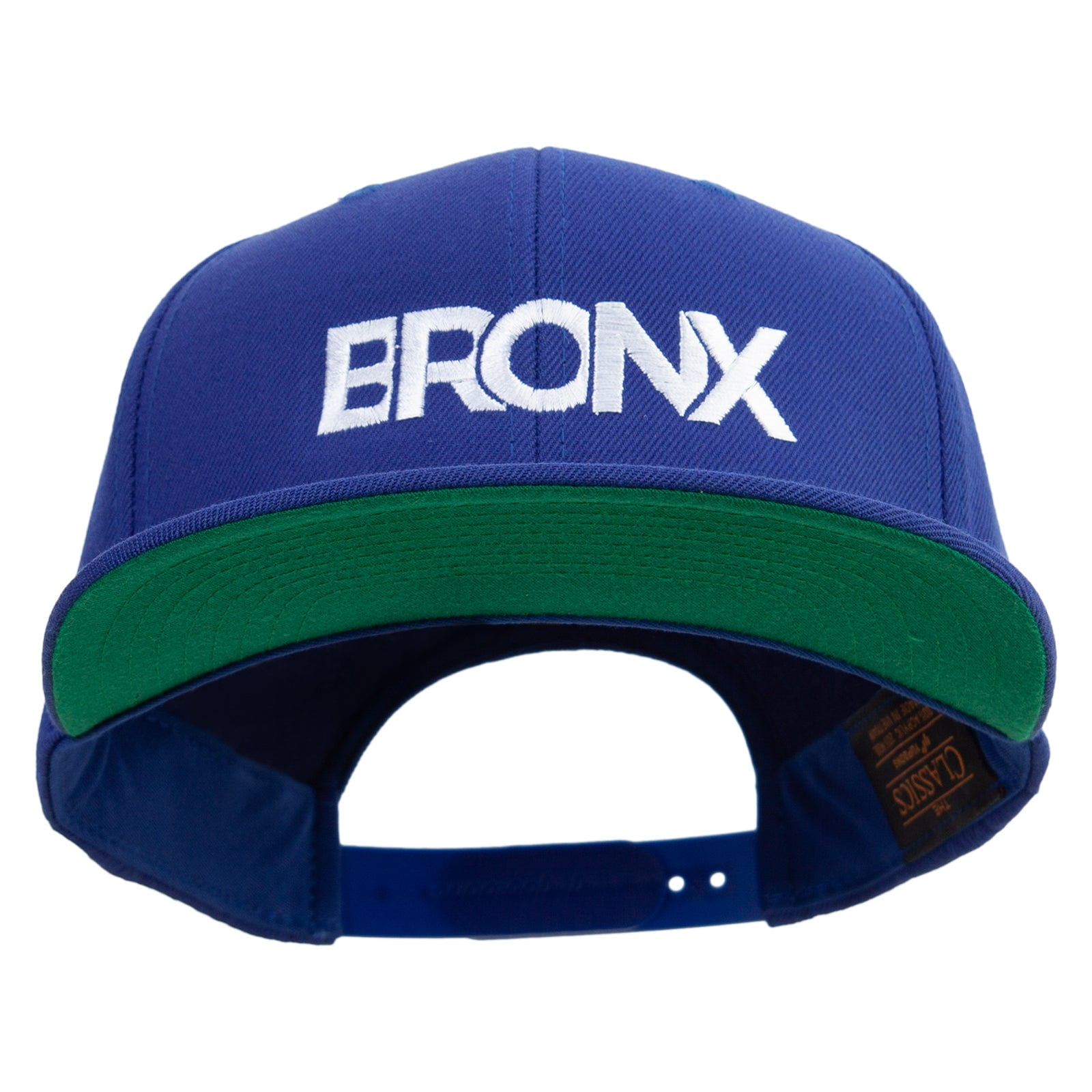 Bronx New York USA Embroidered Wool Blend Prostyle Snapback - Royal ...