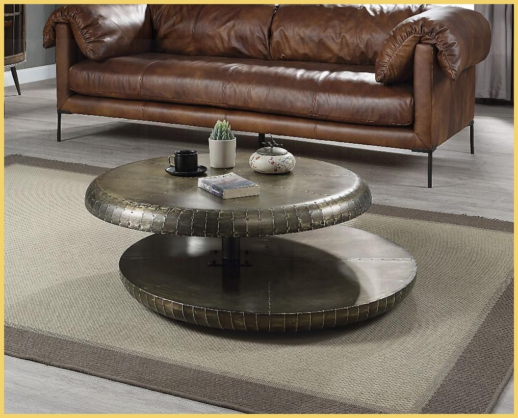 Bronze Aluminum Brancaster Coffee Table - Unique Patchwork Design, 360 ...