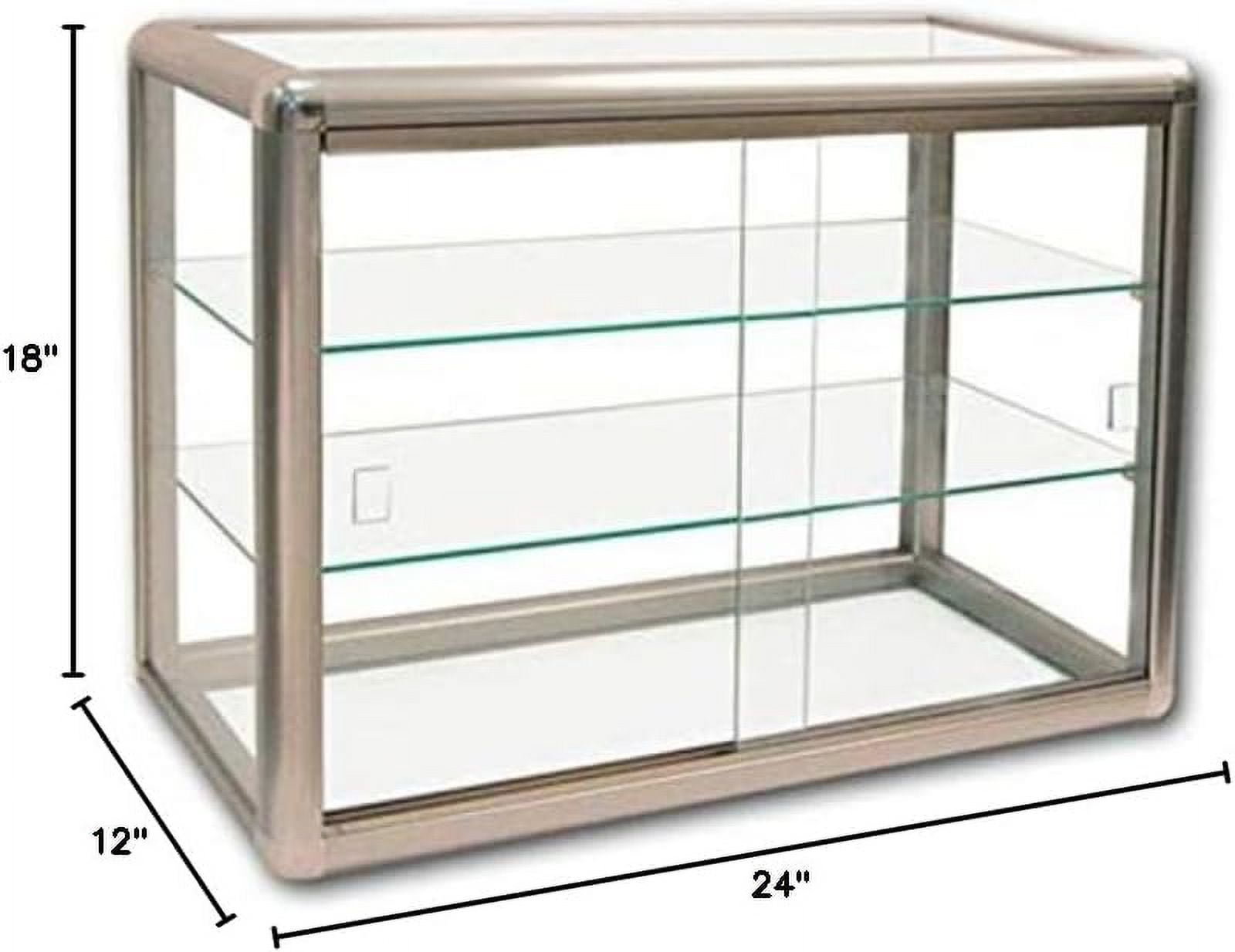 Bronze Aluminum Table Top Tempered Glass Show Case. Sliding Tempered ...