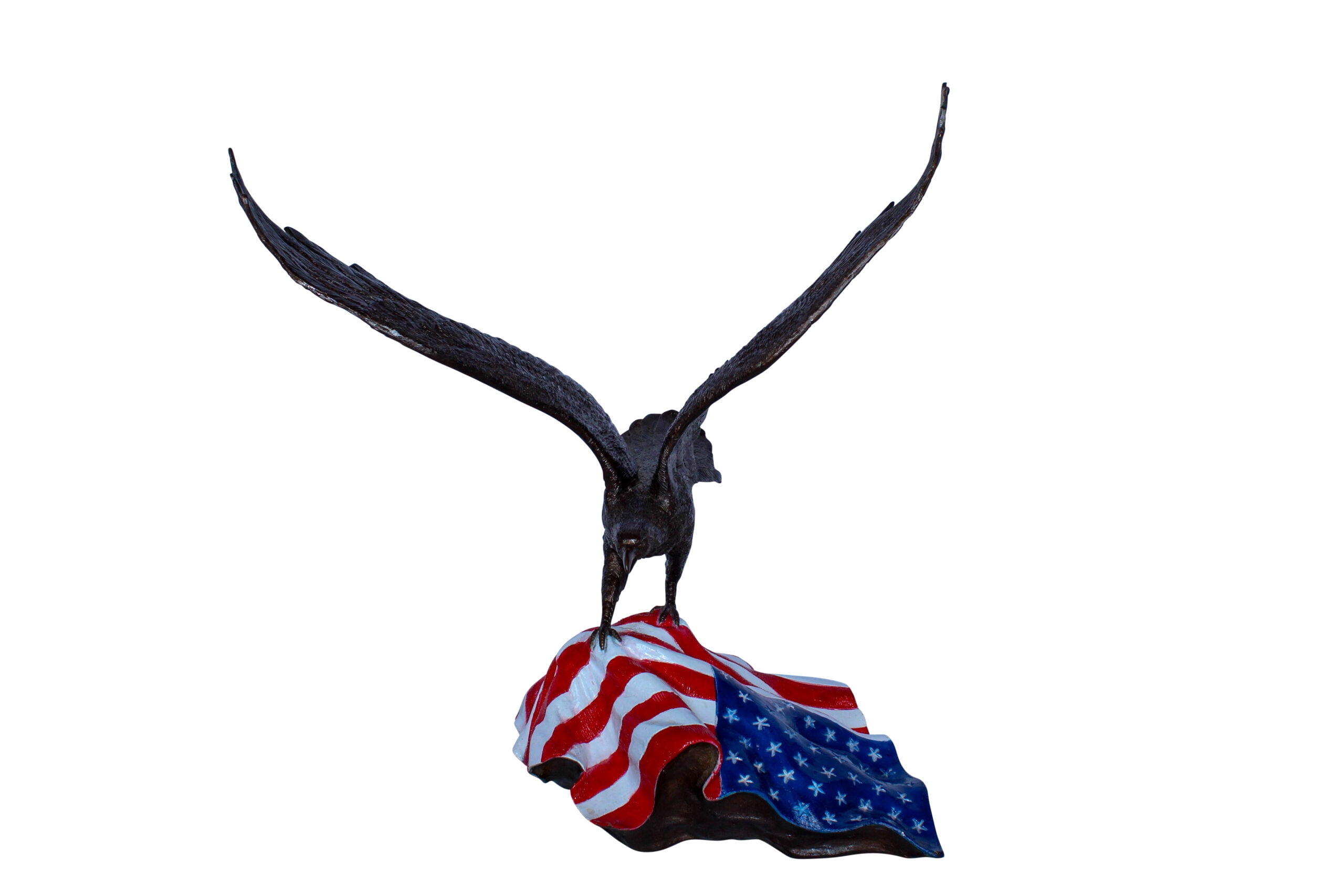 Nifao Bronze Bald Eagle Statue on American Flag Base – Home Decor ...