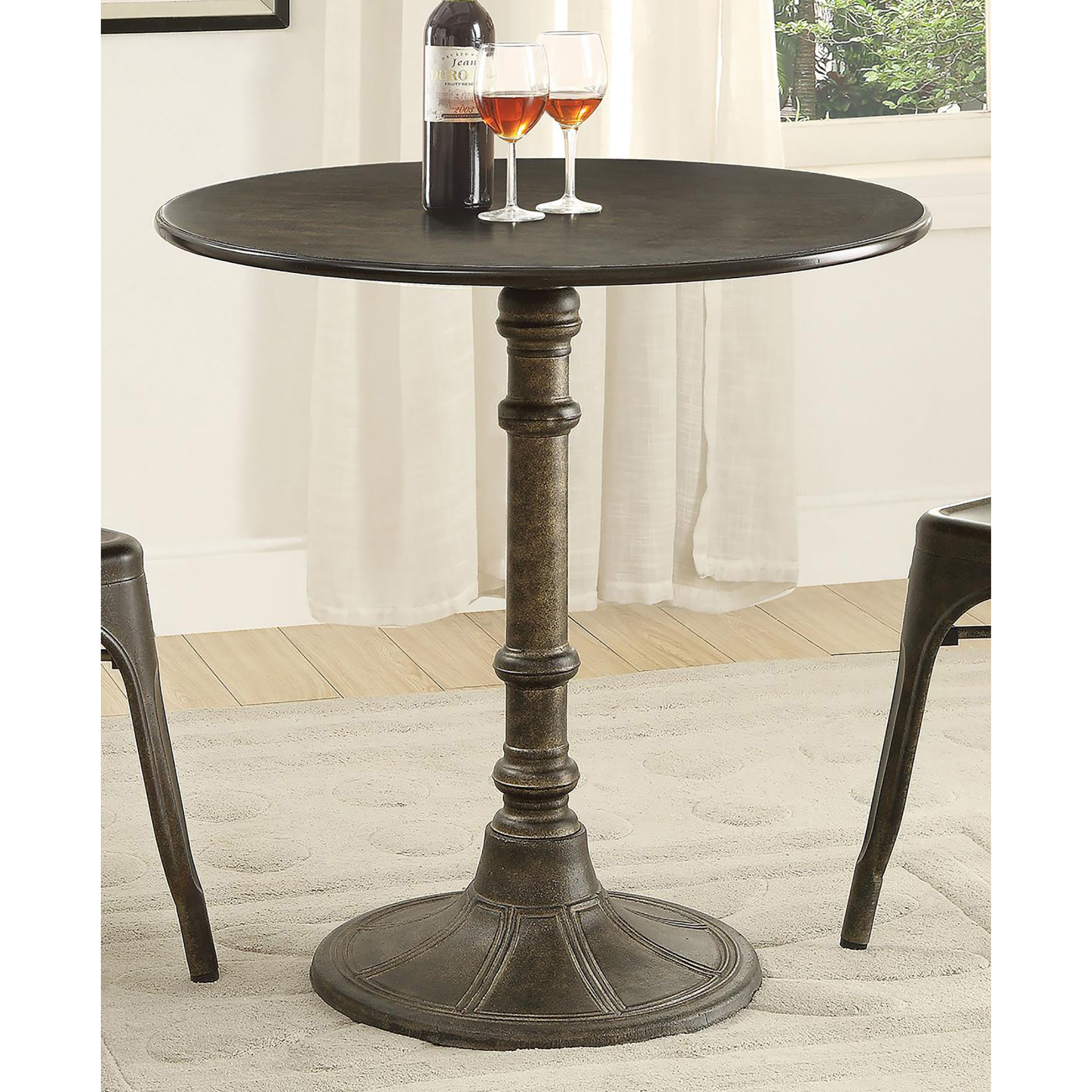 Bronze Bistro Dining Table, Round Small Table for Kitchen, Dining Room ...
