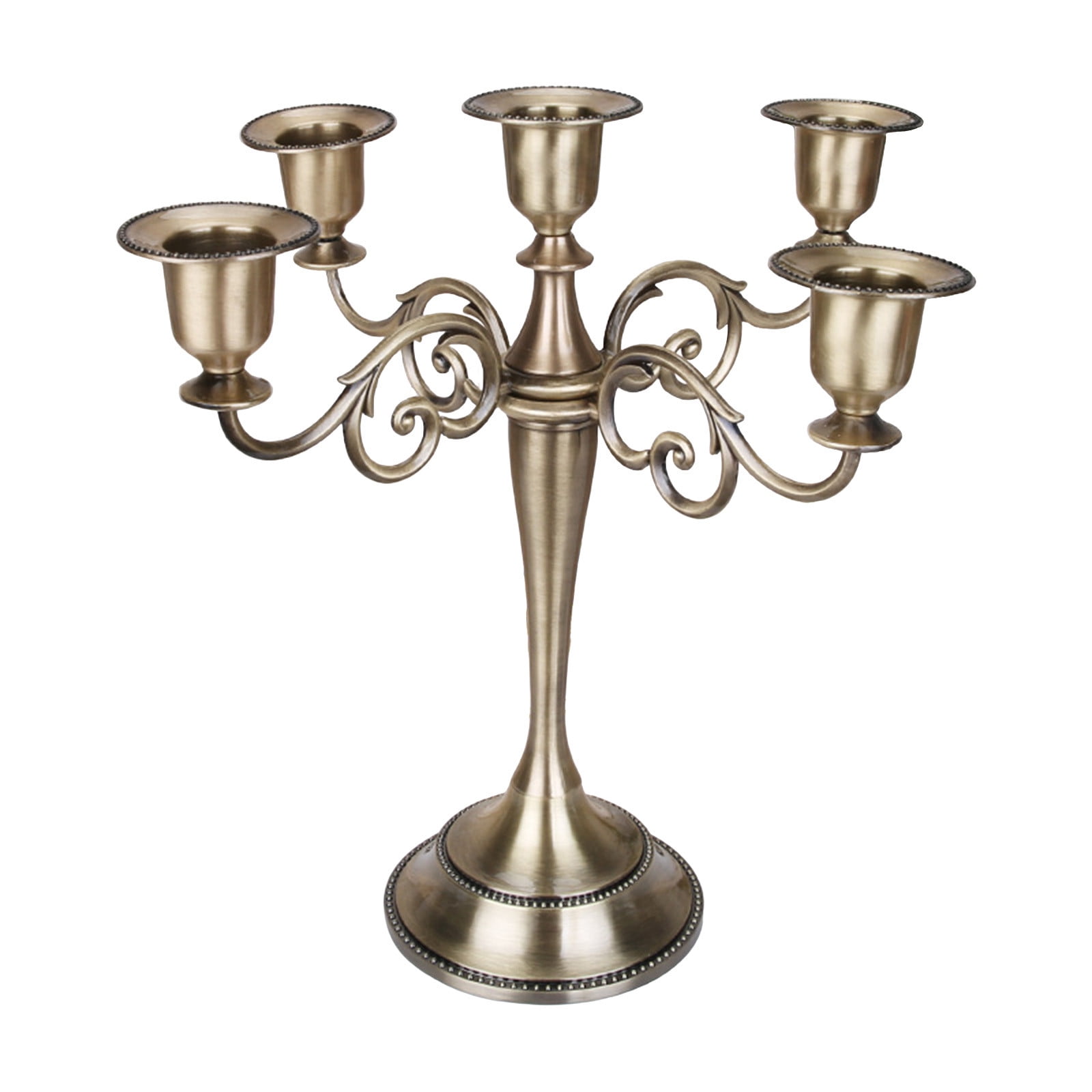 Bronze Bronze Finish European Five-Armed Metal Candlestick Holder ...