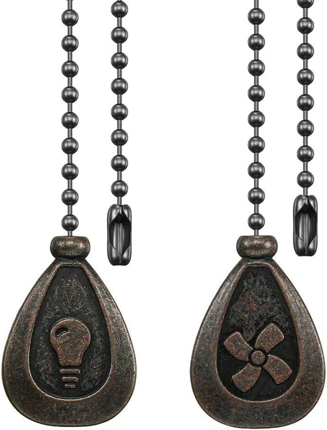 Sinvic 2Pcs 12 Inch Bronze Ceiling Fan Pull Chain Extension with ...