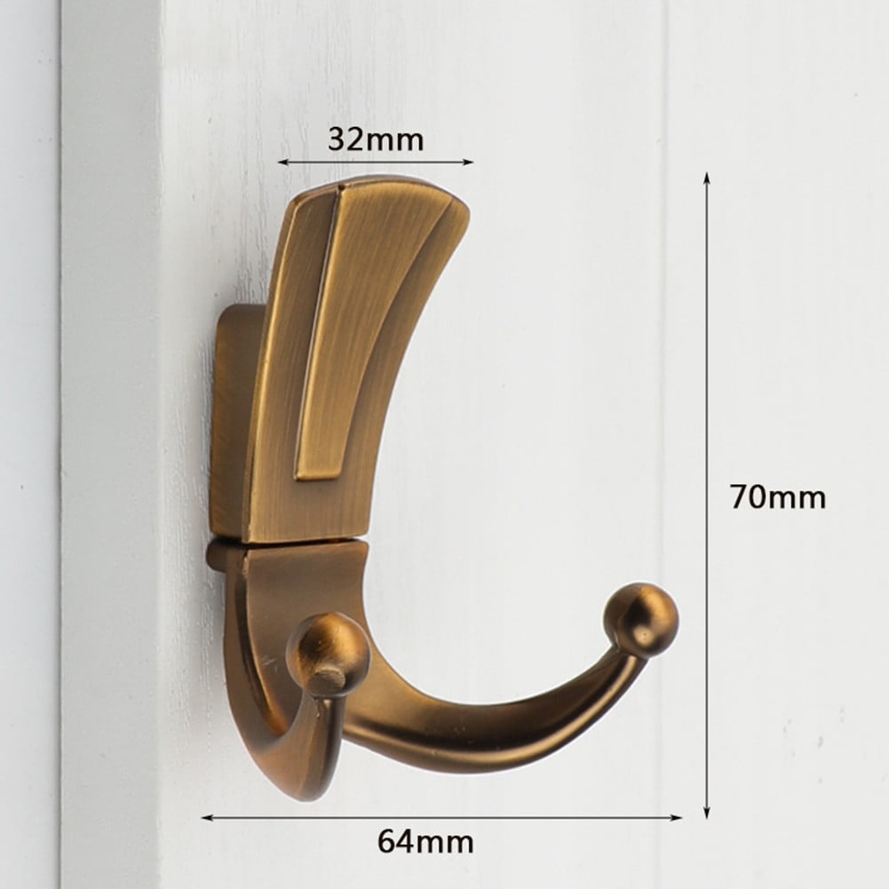 Bronze Clothes Hook Bathroom Double Hook Clothes Hook Zinc Alloy Hook 2 - Walmart.com
