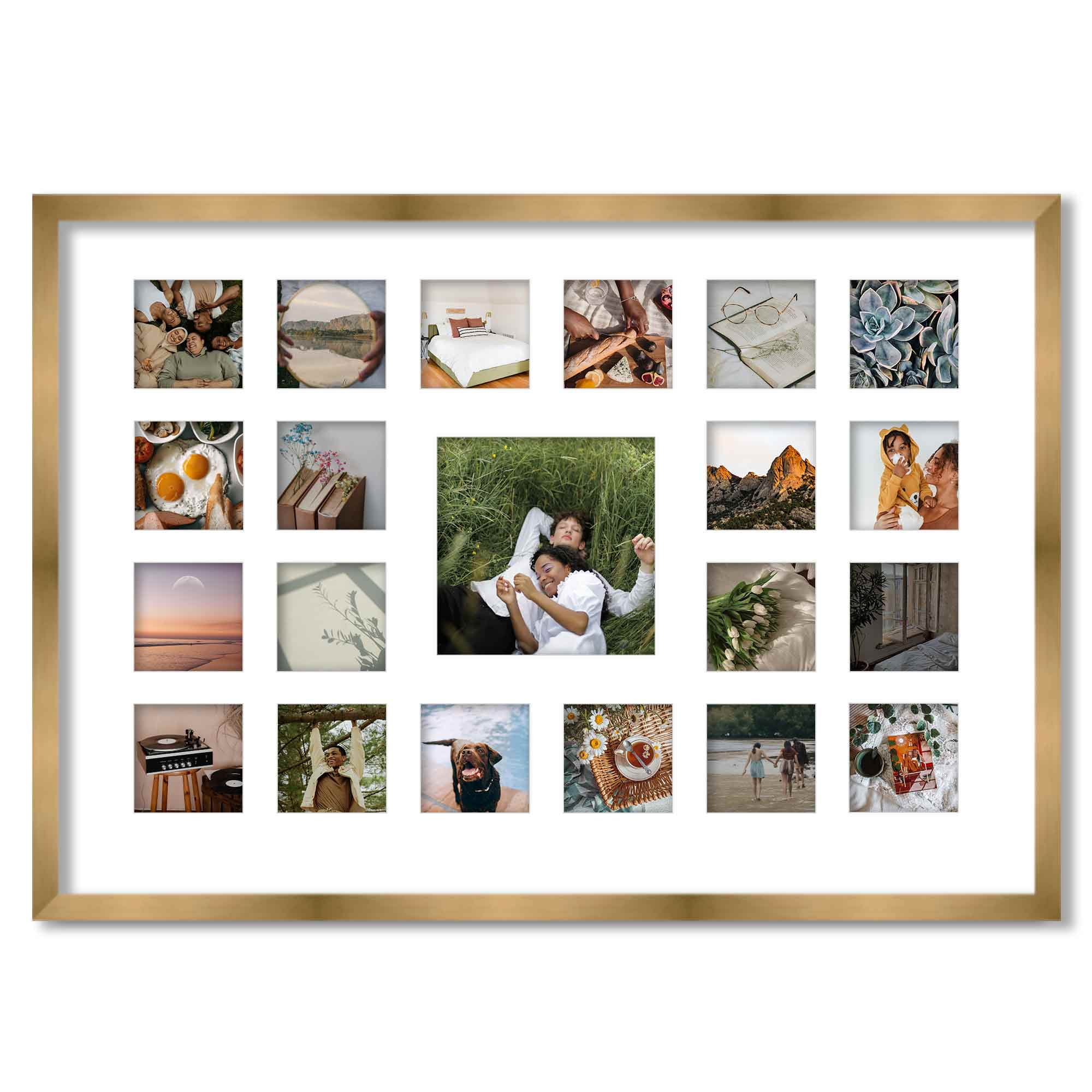 Bronze Collage Frame With Mat - 20x29 Frame For (20) 4" x 4" and (1) 8 ...