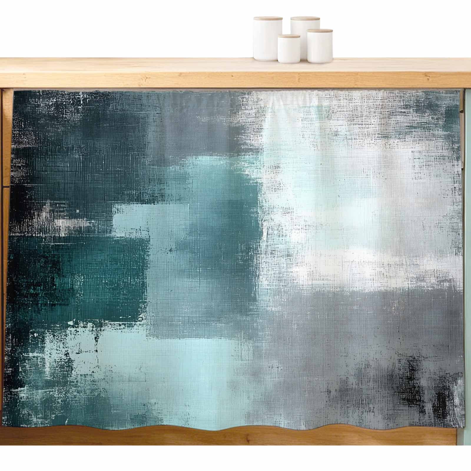 Bronze Color Block Cabinet Curtains Abstract Shabby Modern Art Sink ...