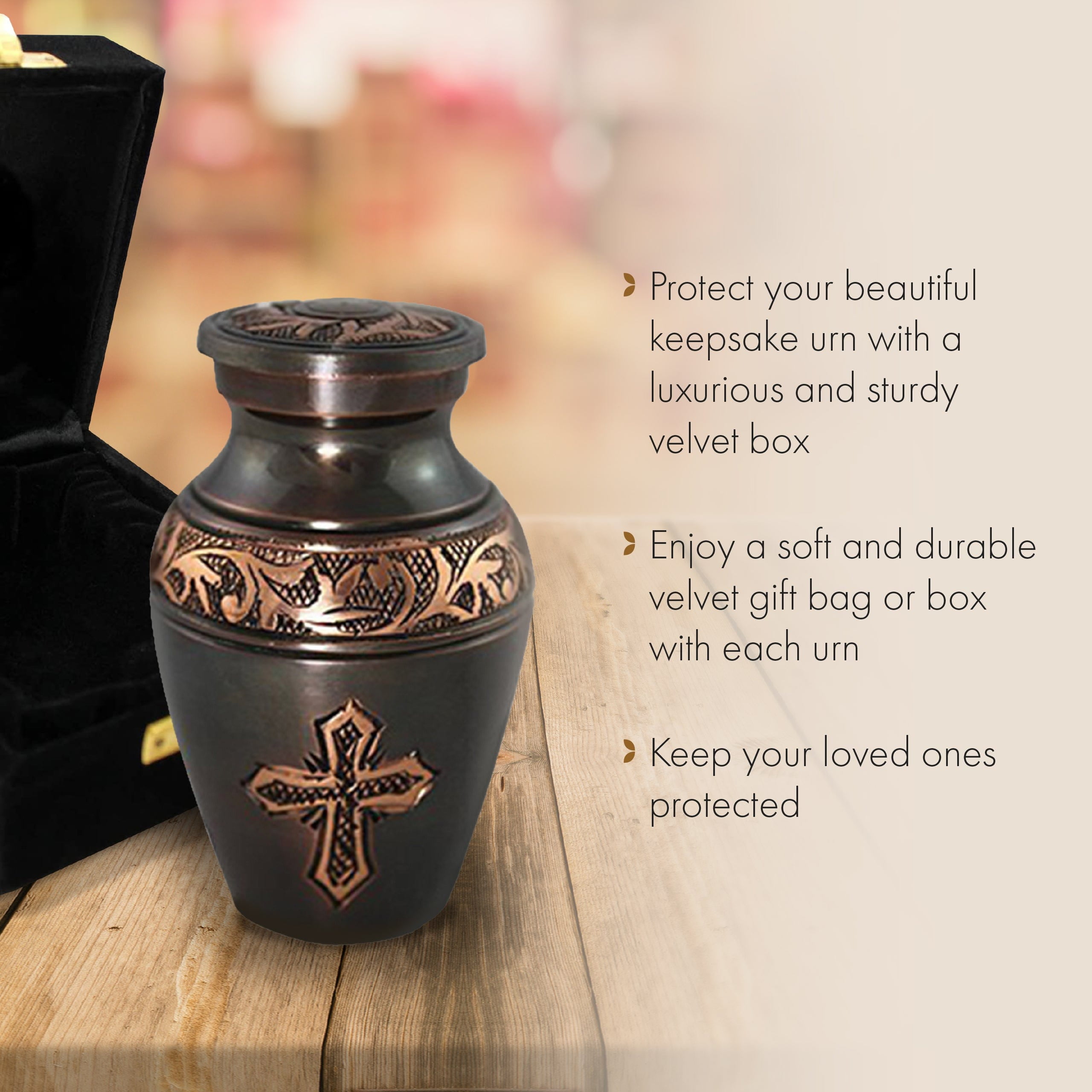 Bronze Cross Urns for Cremation Ashes Large Urn XL or Small Keepsake ...