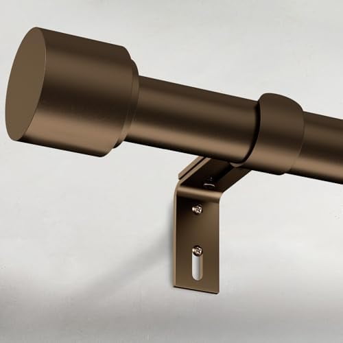 Bronze Curtain Rods for Windows 120 to 170 Inch, 1 Inch Extra Long ...