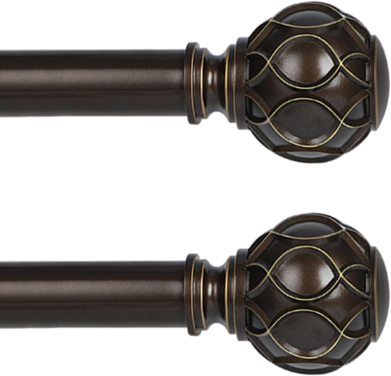 Bronze Curtain Rods for Windows 2 Pack:Farmhouse Boho Decorative ...