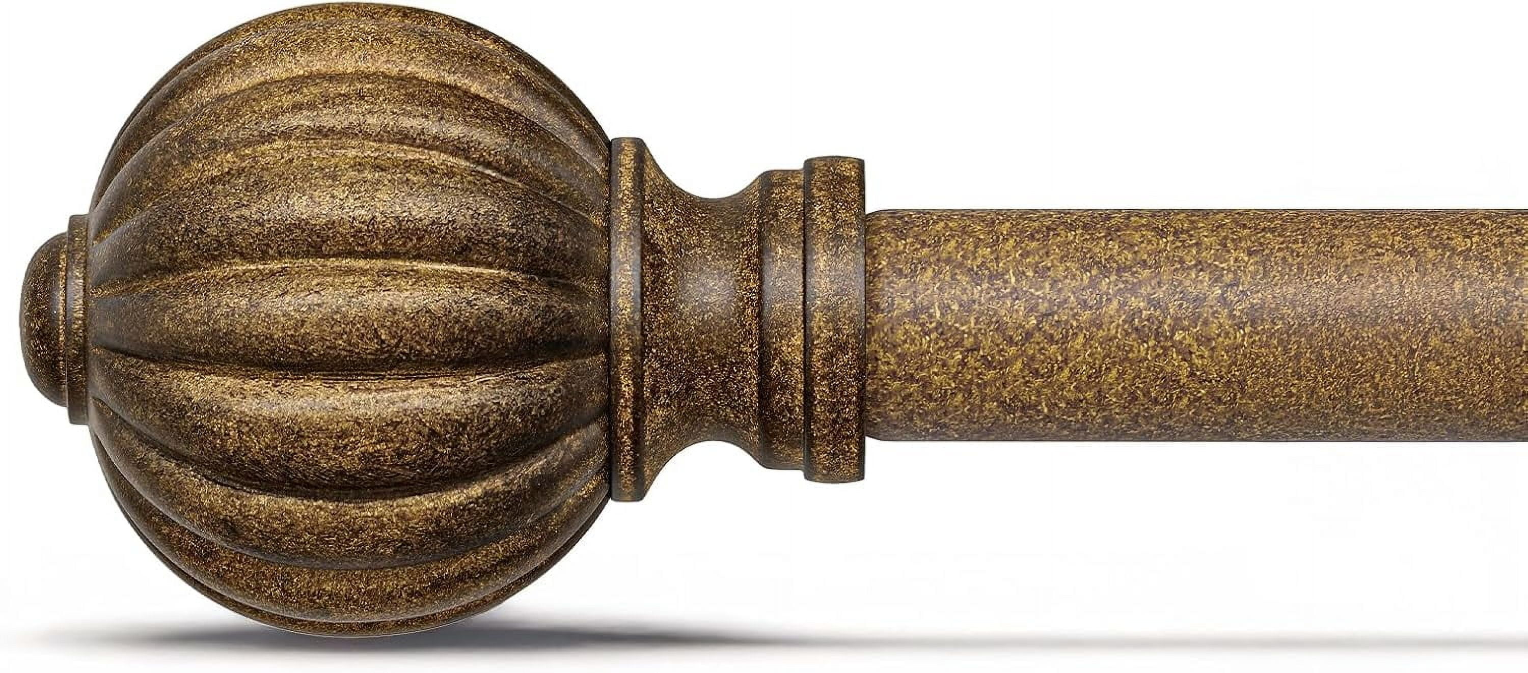 Bronze Curtain Rods for Windows 66 to 120 Inch, 1 Inch Adjustable Heavy ...