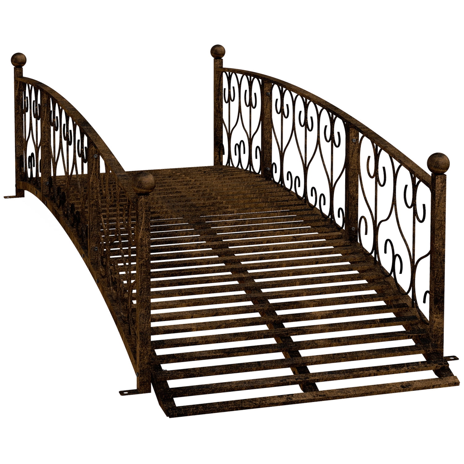 Bronze Decorative Arc Footbridge for Backyard Creek Stream Fish Pond ...