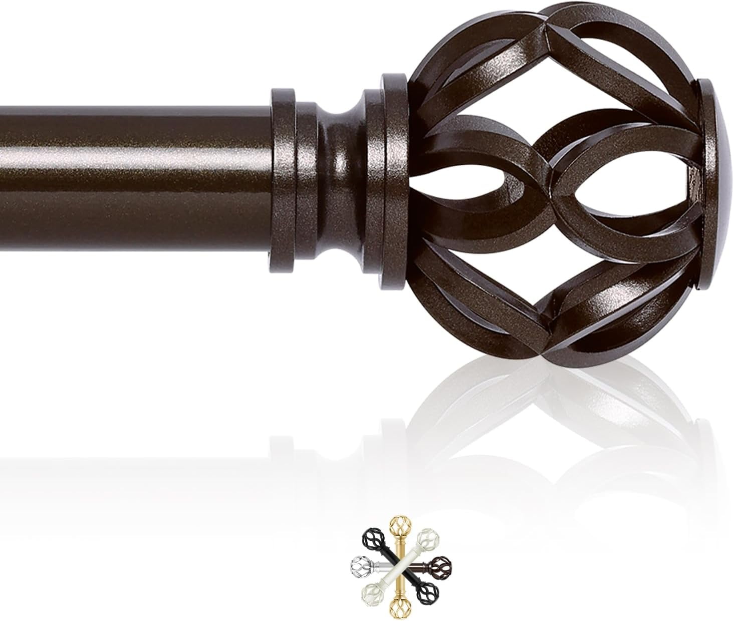 Bronze Decorative Farmhouse Curtain Rods:18-60 Inch Adjustable Heavy ...