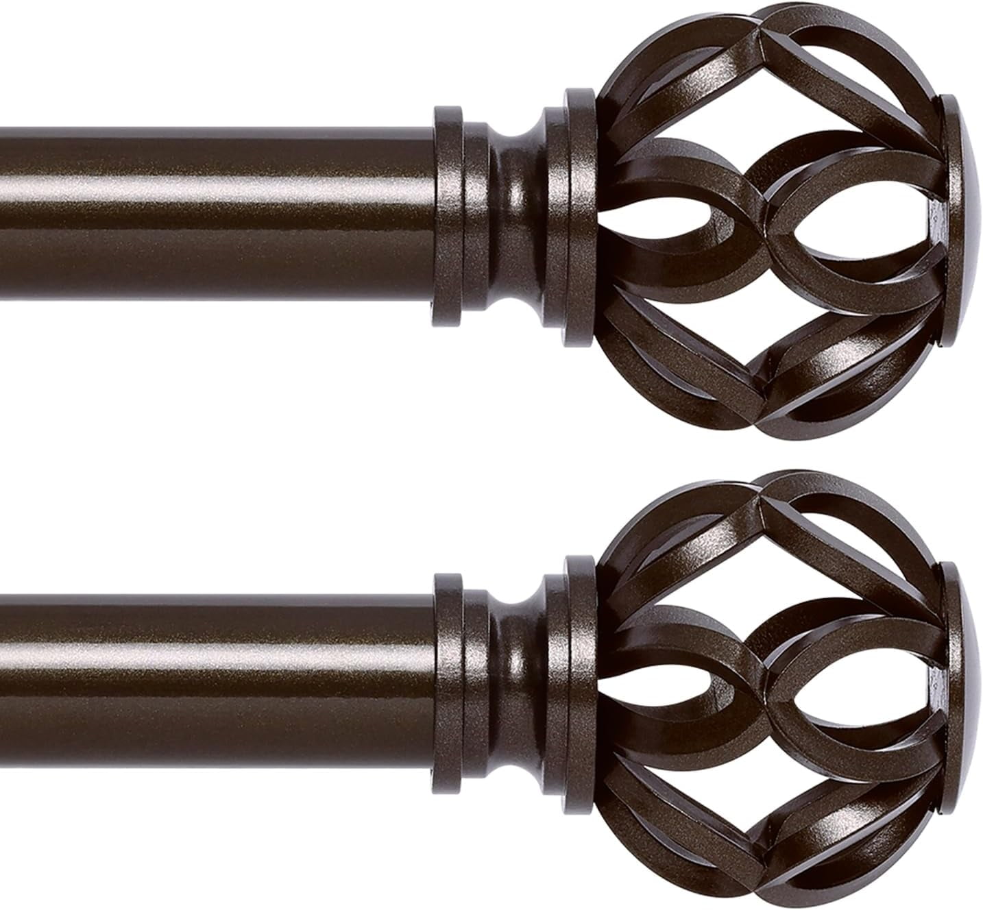 Bronze Decorative Farmhouse Curtain Rods 2Pack:18-45"Adjustable Heavy ...