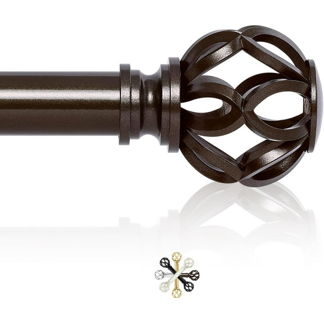 Bronze Decorative Farmhouse Curtain Rods:36-88 Inch Adjustable Heavy ...