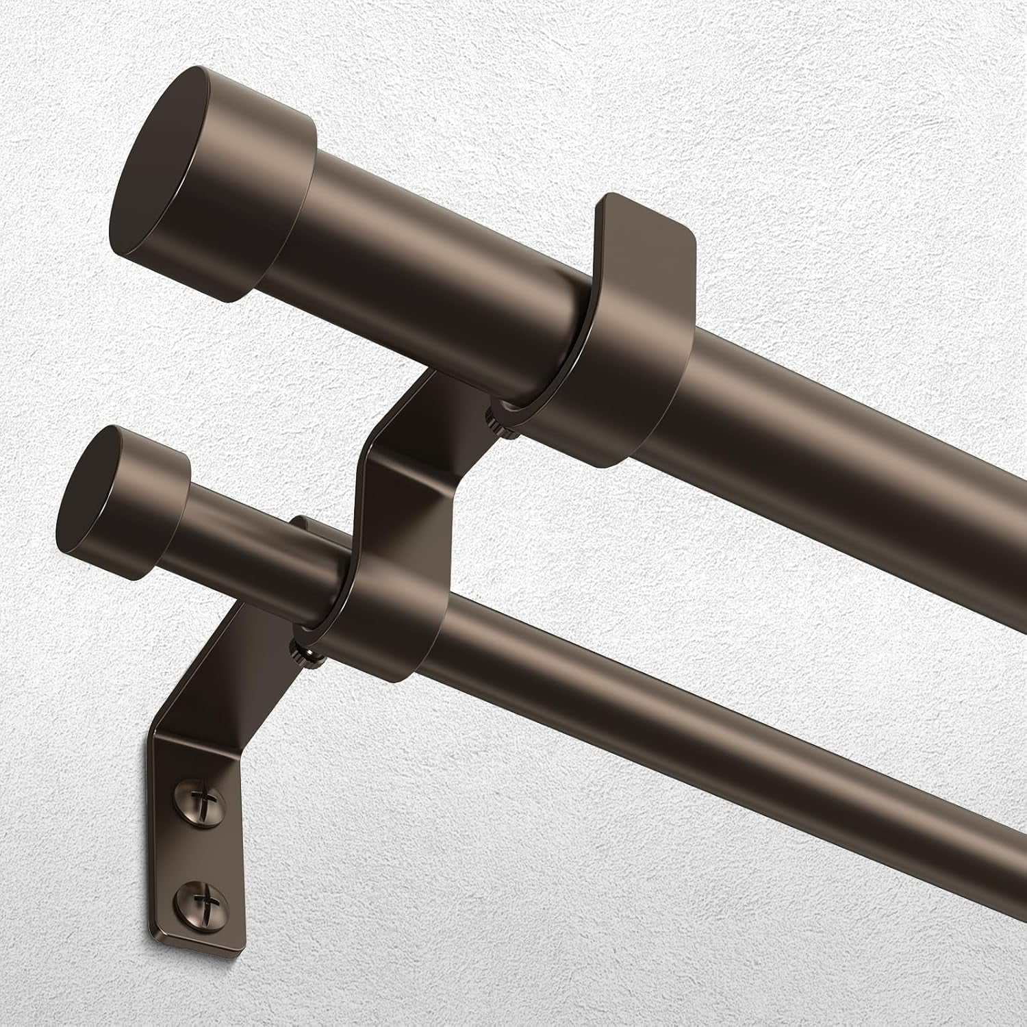 Bronze Double Curtain Rod, Adjustable 72 to 144 Inches, Telescopic ...