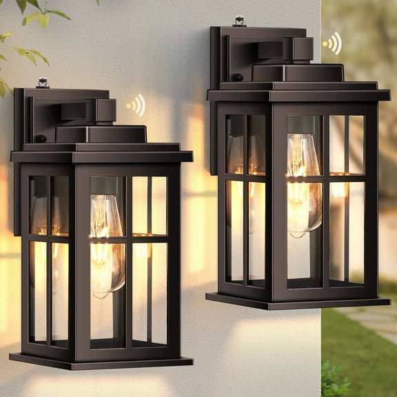 Dusk to Dawn Outdoor Lighting, Waterproof Porch Light with Tempered ...