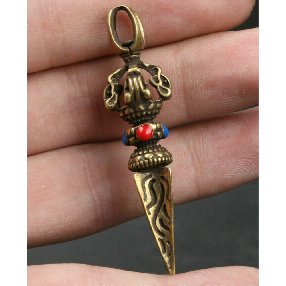 Bronze Exquisite Phurba Dagger Holder Xiangmo-chu Pendant 56MM Small ...