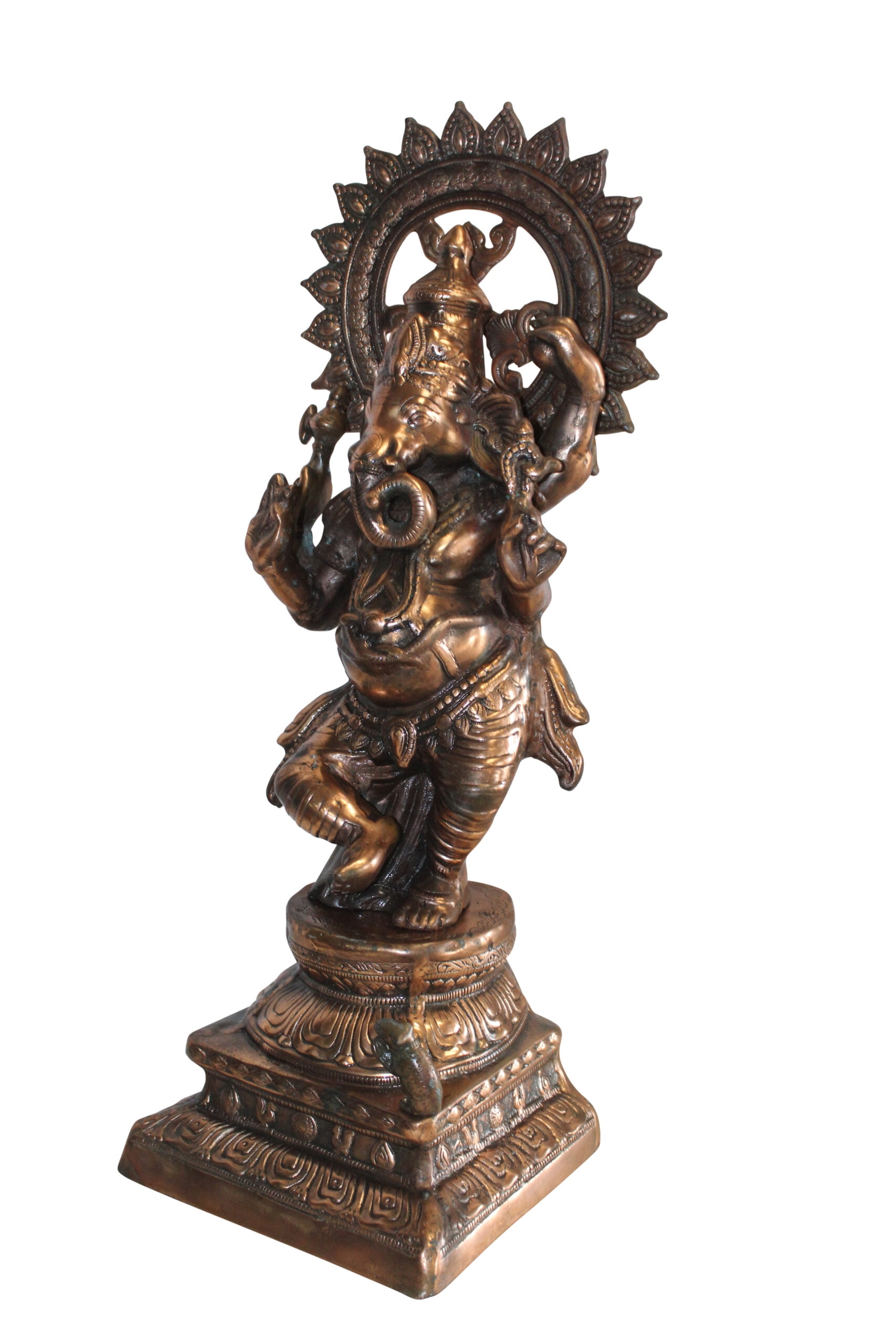 Nifao Bronze Finish Dancing Ganesh Statue, Metal Crafted Divine Charm ...