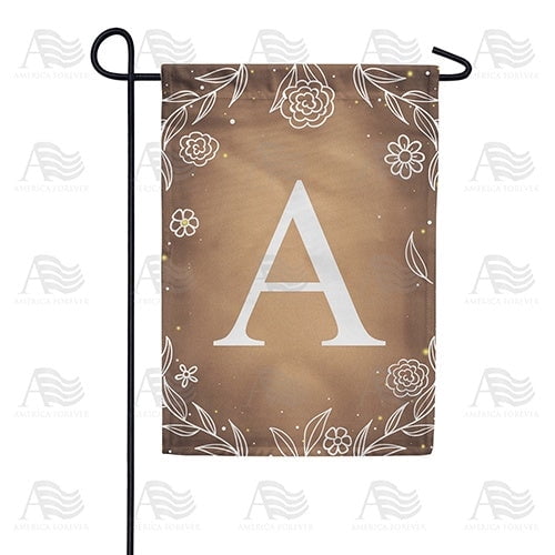 Bronze Floral Monogram Elegant Muted Botanical Initial Outdoor Display ...