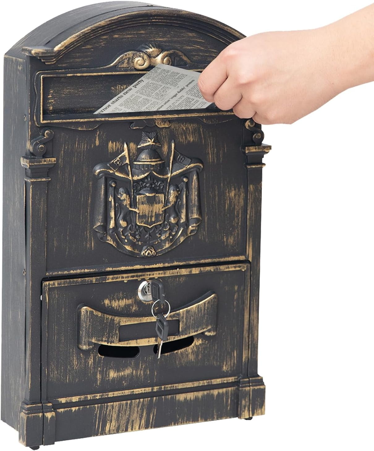 Bronze Galvanized Steel Outdoor Mailboxes with Key Locks, Rust ...