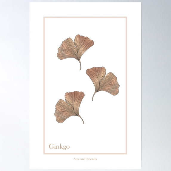 Bronze Ginkgo Poster Wall Art Modern Wall Decor For Living Room Bedroom ...