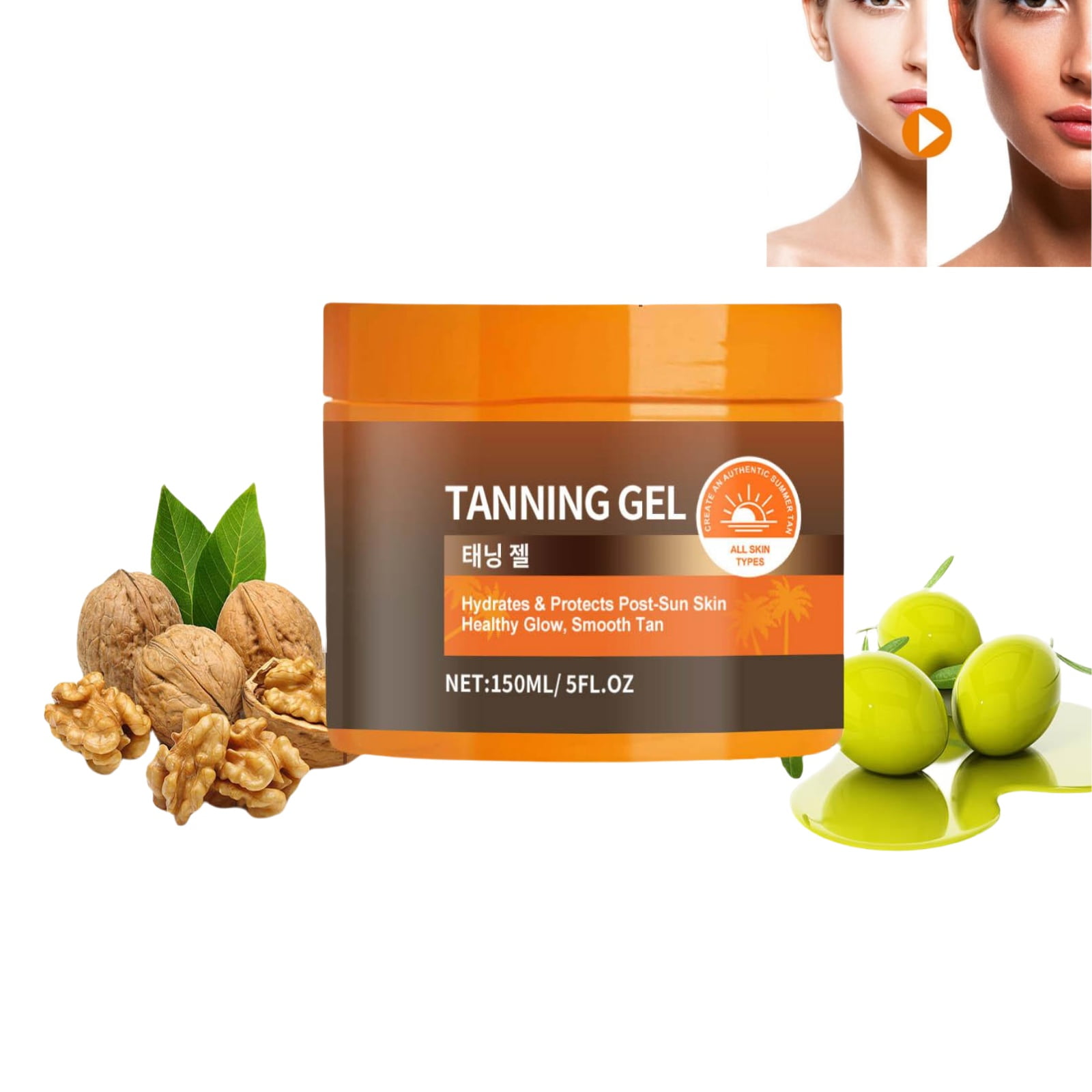 Bronze Glow Intensive Tanning Shimmer Gel, Natural Intense Tanning Gel ...