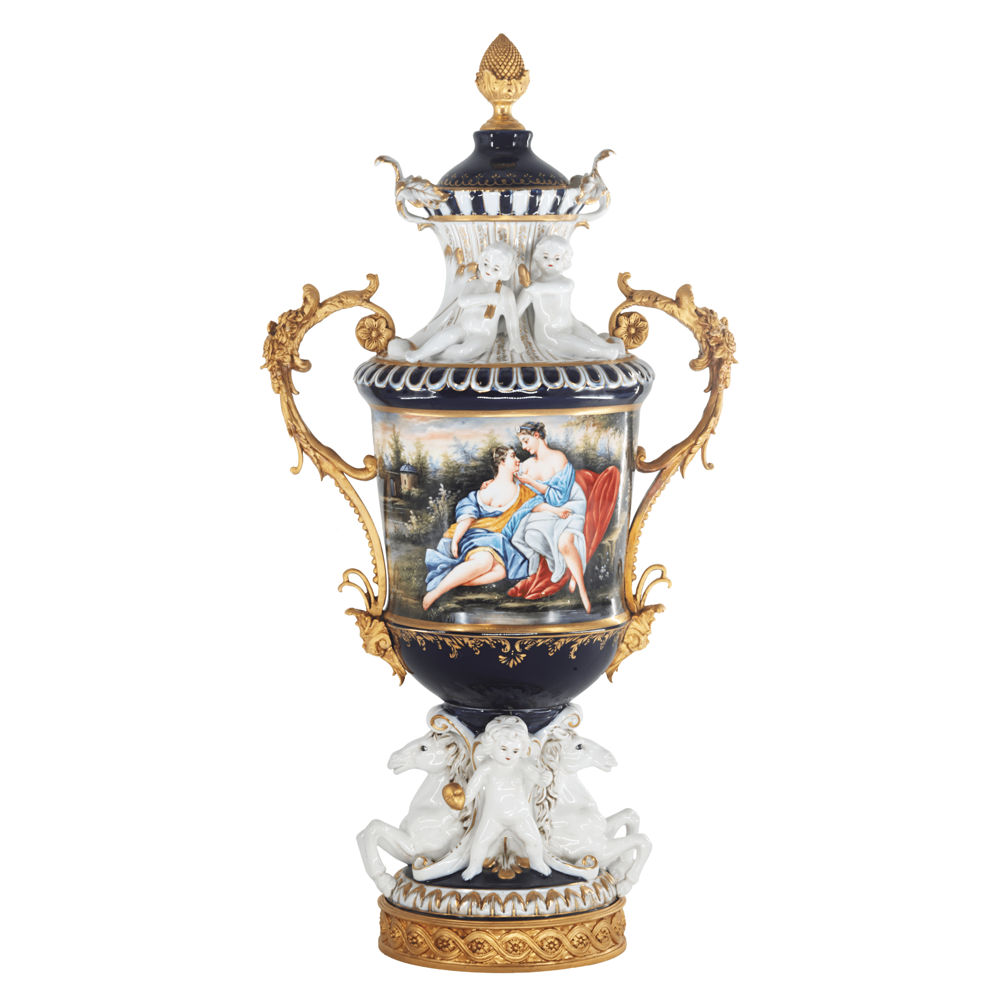Bronze Handle Louis XV Style Porcelain Vase - Walmart.com