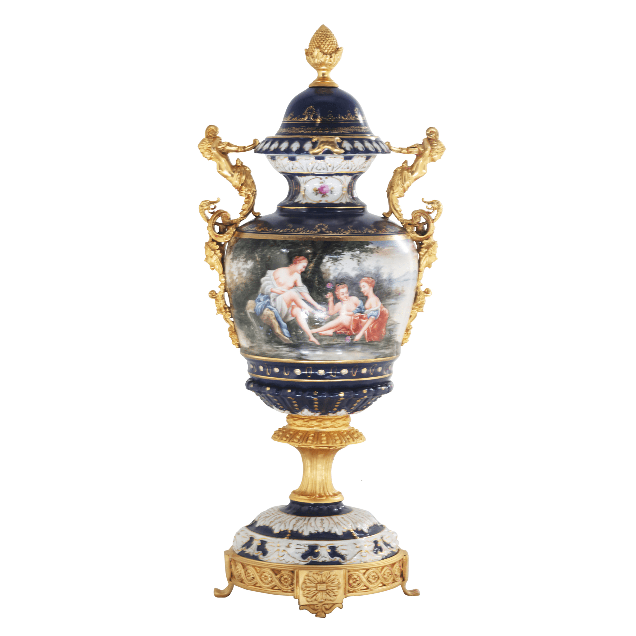 Bronze Handle Rococo Porcelain Vase - Walmart.com