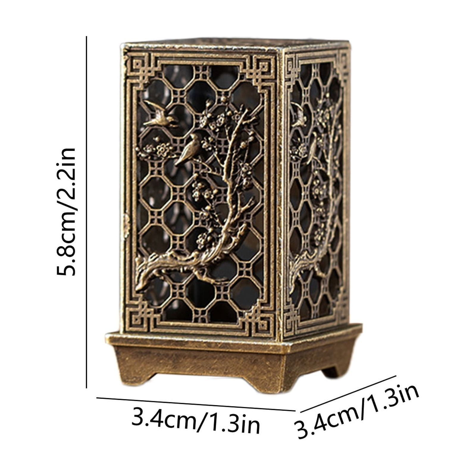 Bronze Incense Burner Set with Lid and Base, Hollow-Out Design for ...