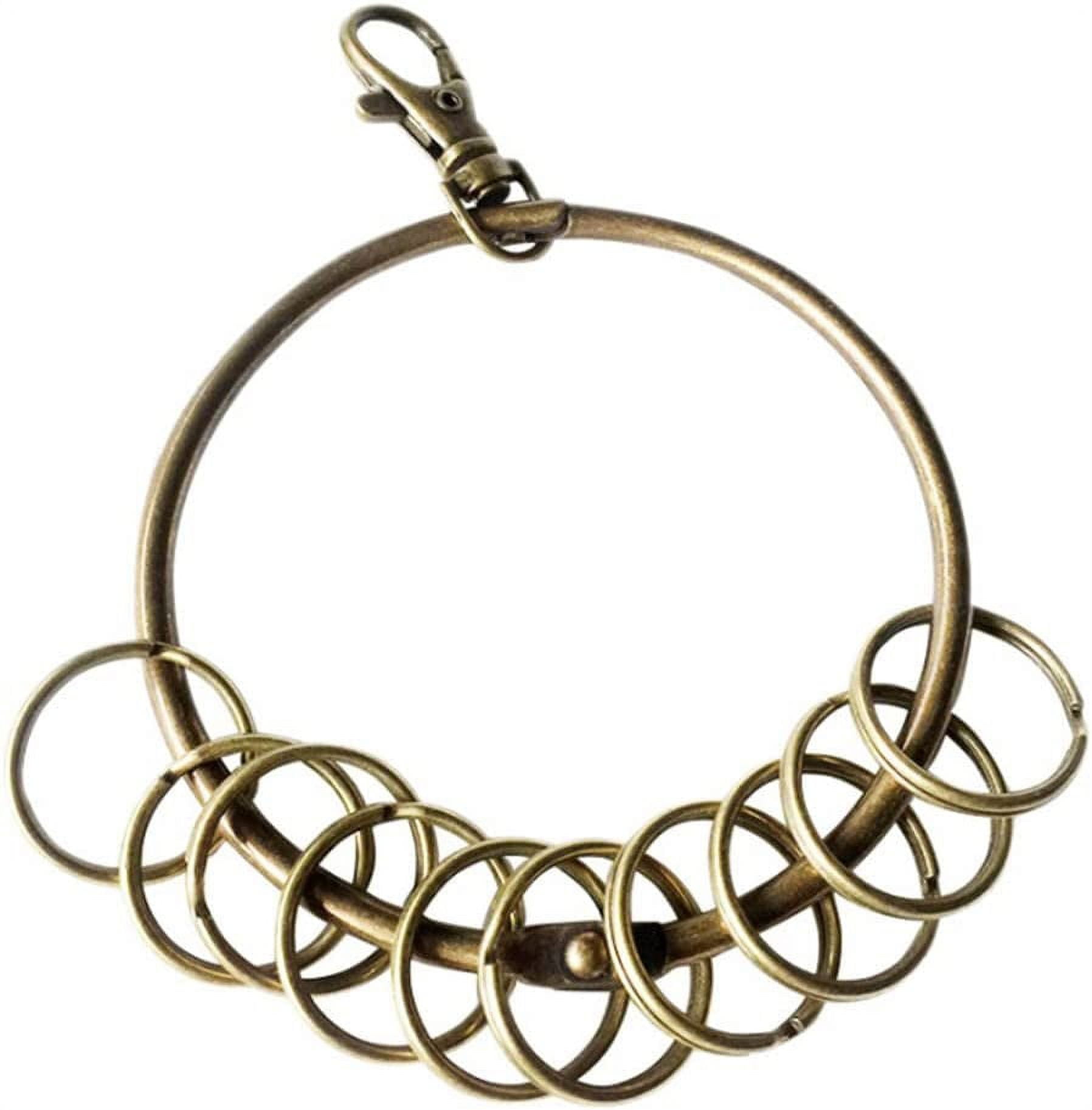 Bronze Large Round Hoop Key Ring Organizer(80mm) 10x Multi-Ring Jailers ...