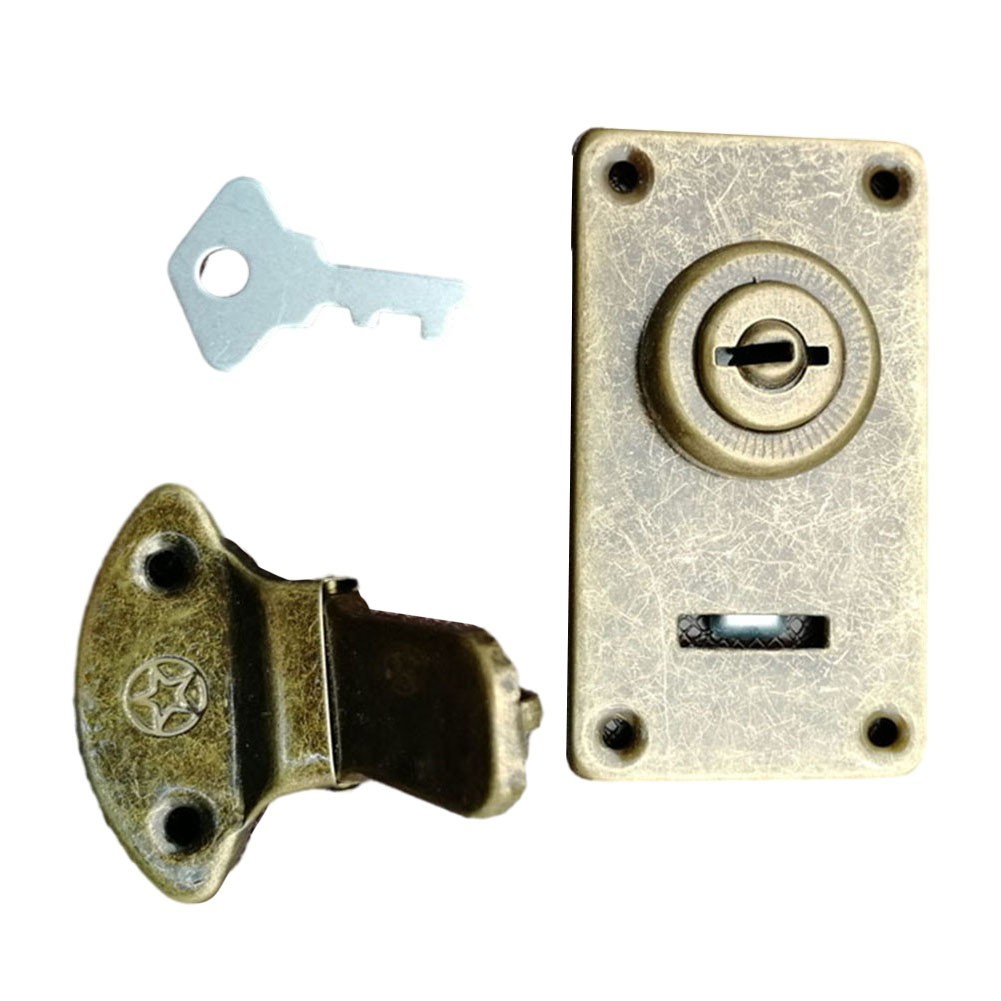 Bronze Leather Suitcase Buckle Box Vintage Metal Lock Antique Toggle ...