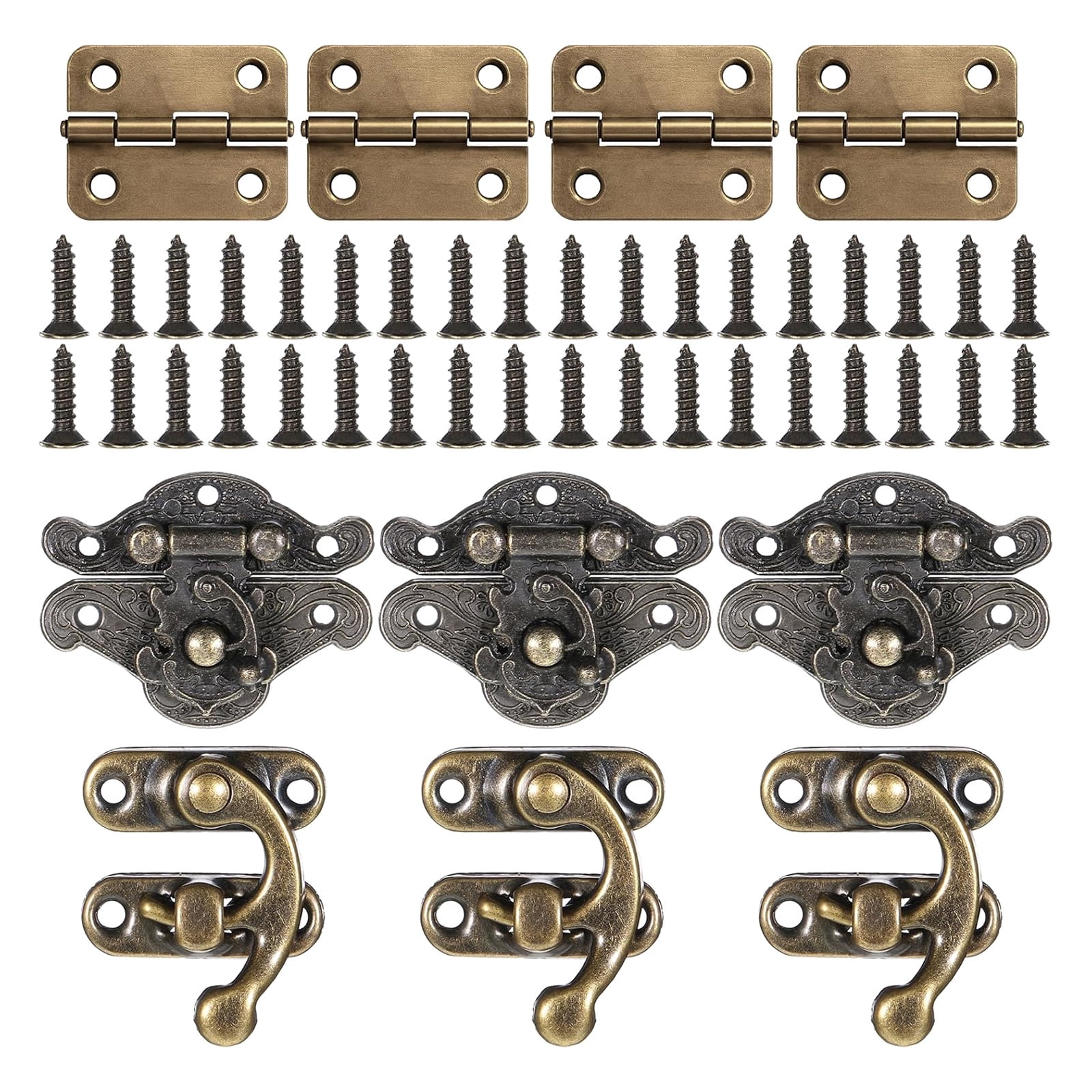 Bronze Locks Hinges Hardware Bundles with Screw Antique Styles Cupboard ...