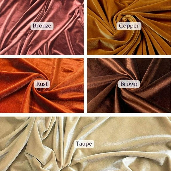 Bronze Luxury 4-Way Stretch Velvet Fabric by the Yard - Soft, Smooth ...