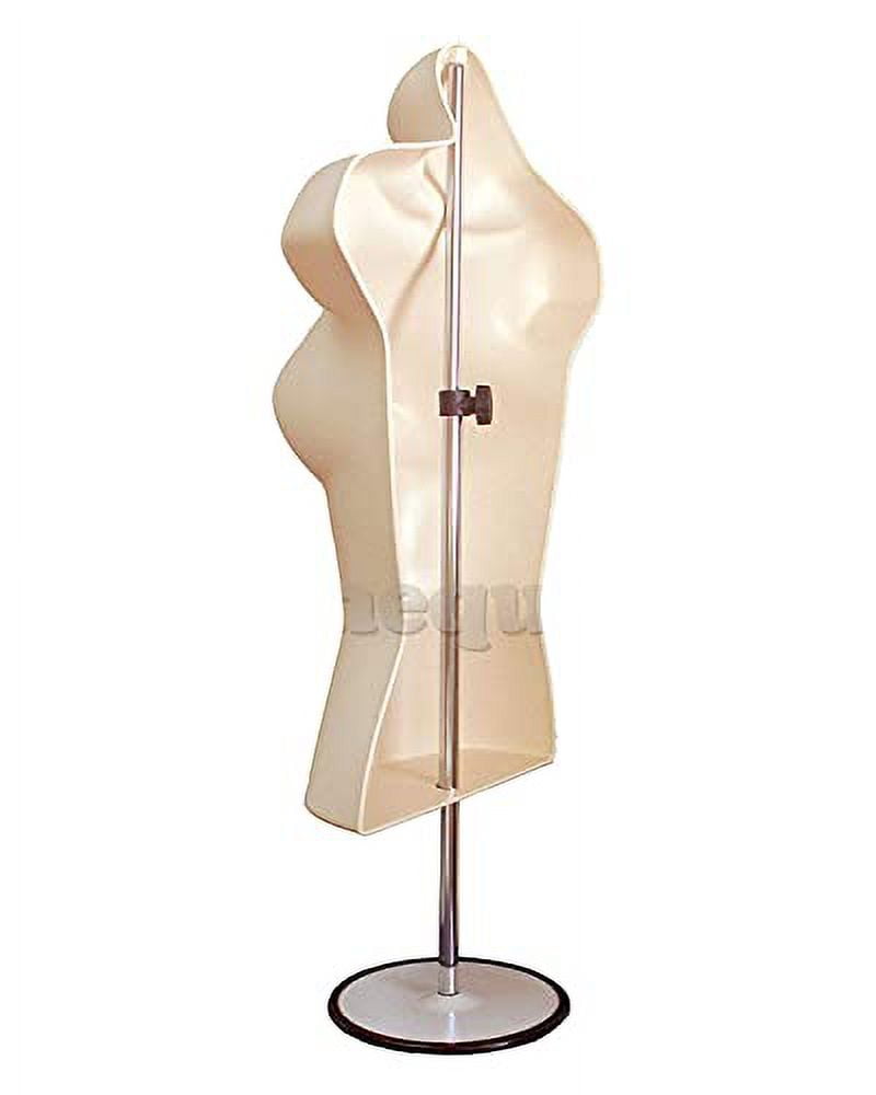 Bronze Male & Female Hollow Back Mannequin Torso Set w/ Metal Stand ...