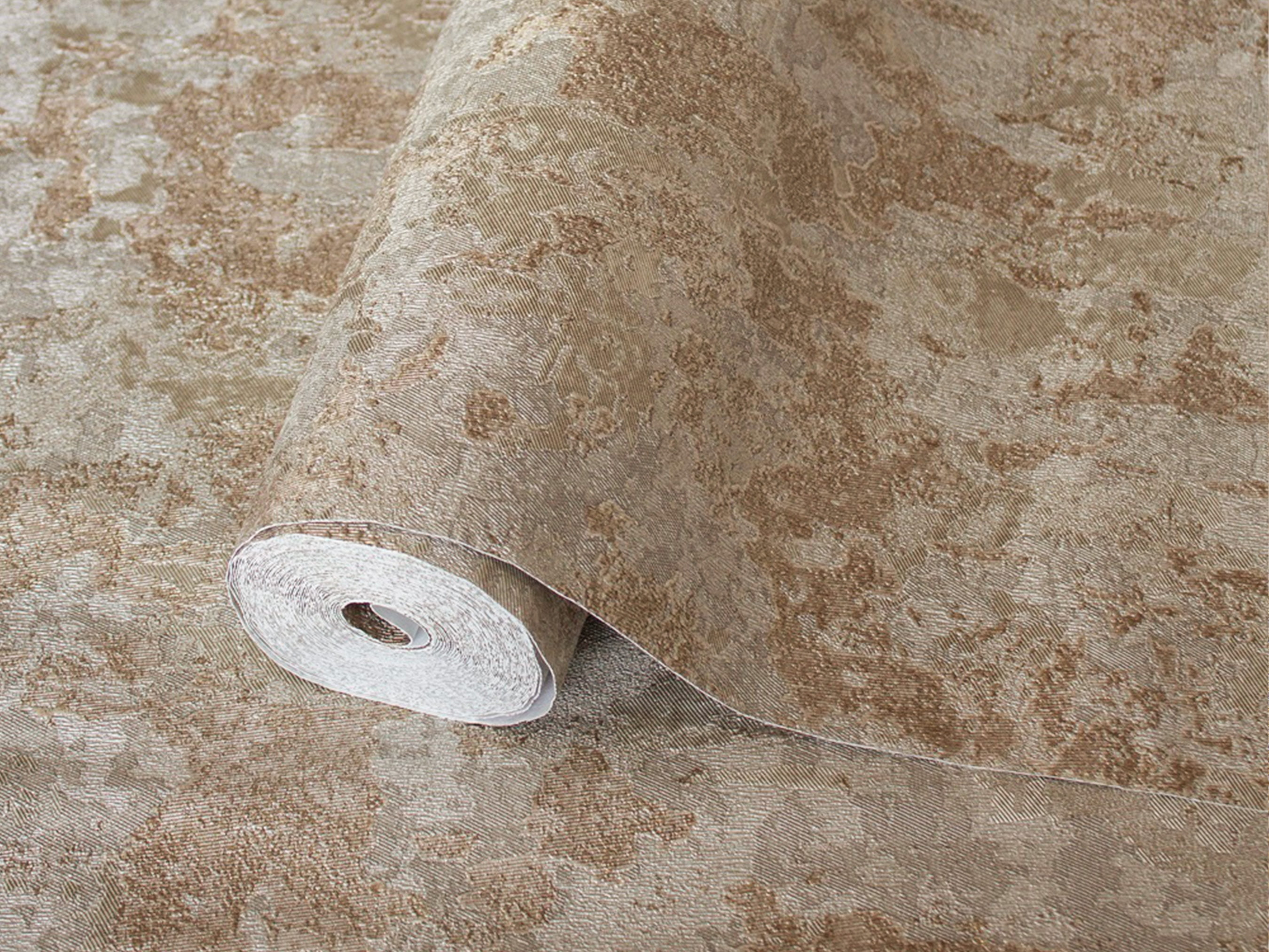 Bronze Marble Embossed Textured Wallpaper, Roll, 41.7”W X 393”H 113.8 ...