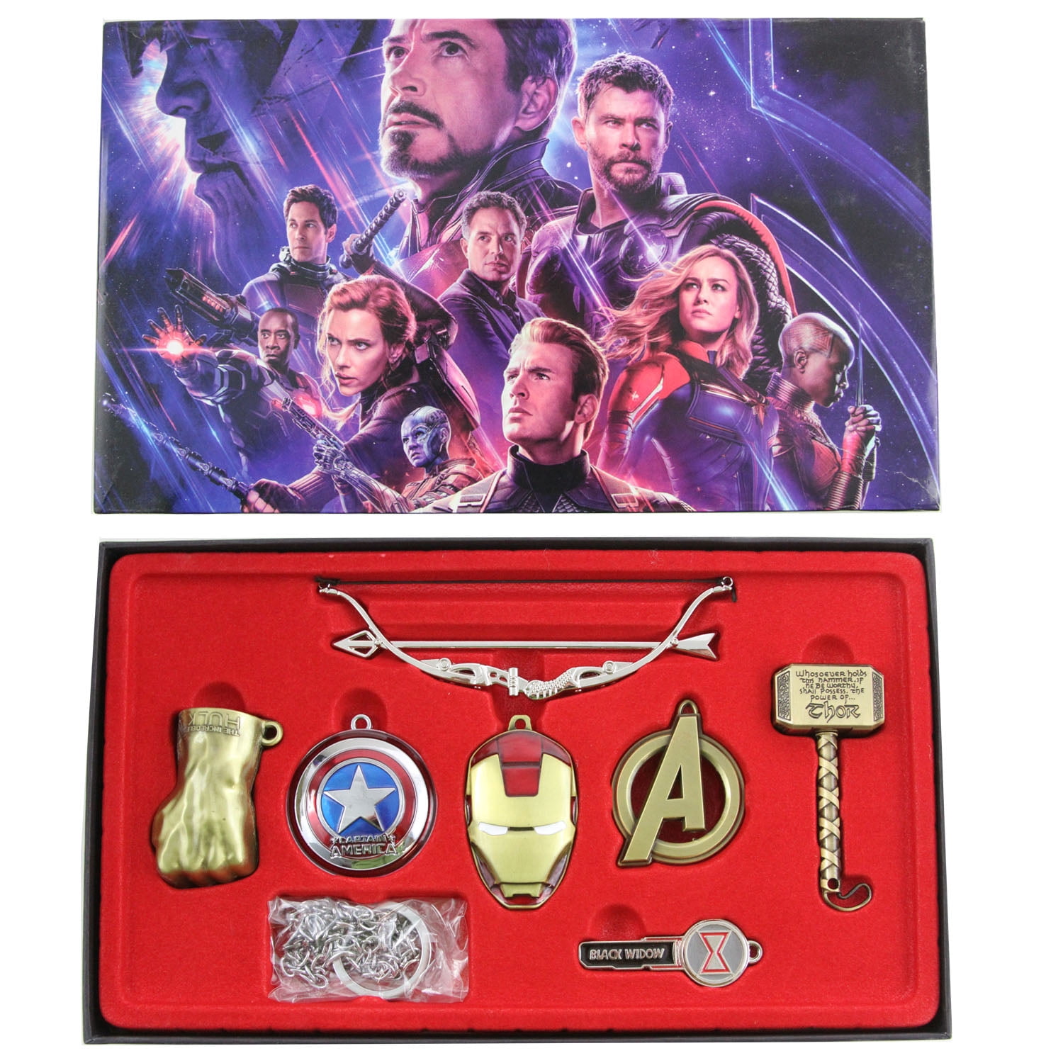 Bronze Marvel Weapon - The Avengers 7 Pcs. Necklace Pendant Set ...