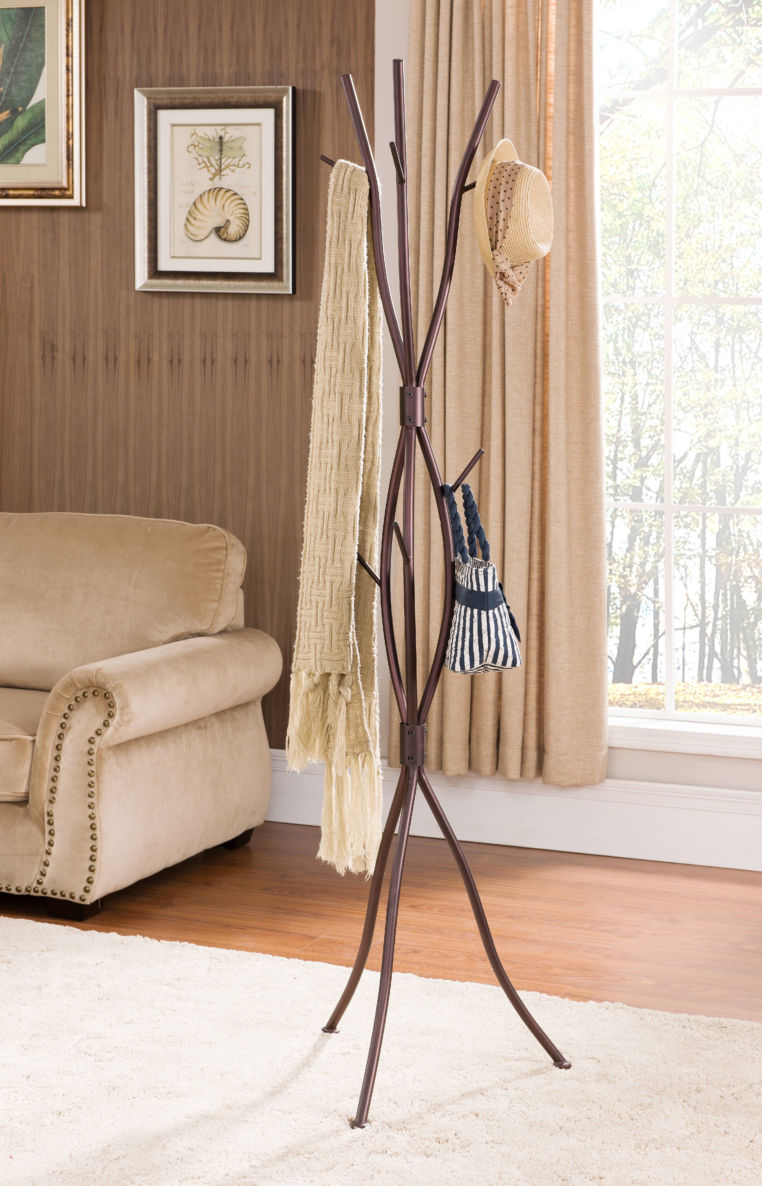 Bronze Metal 9 Hook Entryway Tree Branches Coat & Hat Rack Display ...