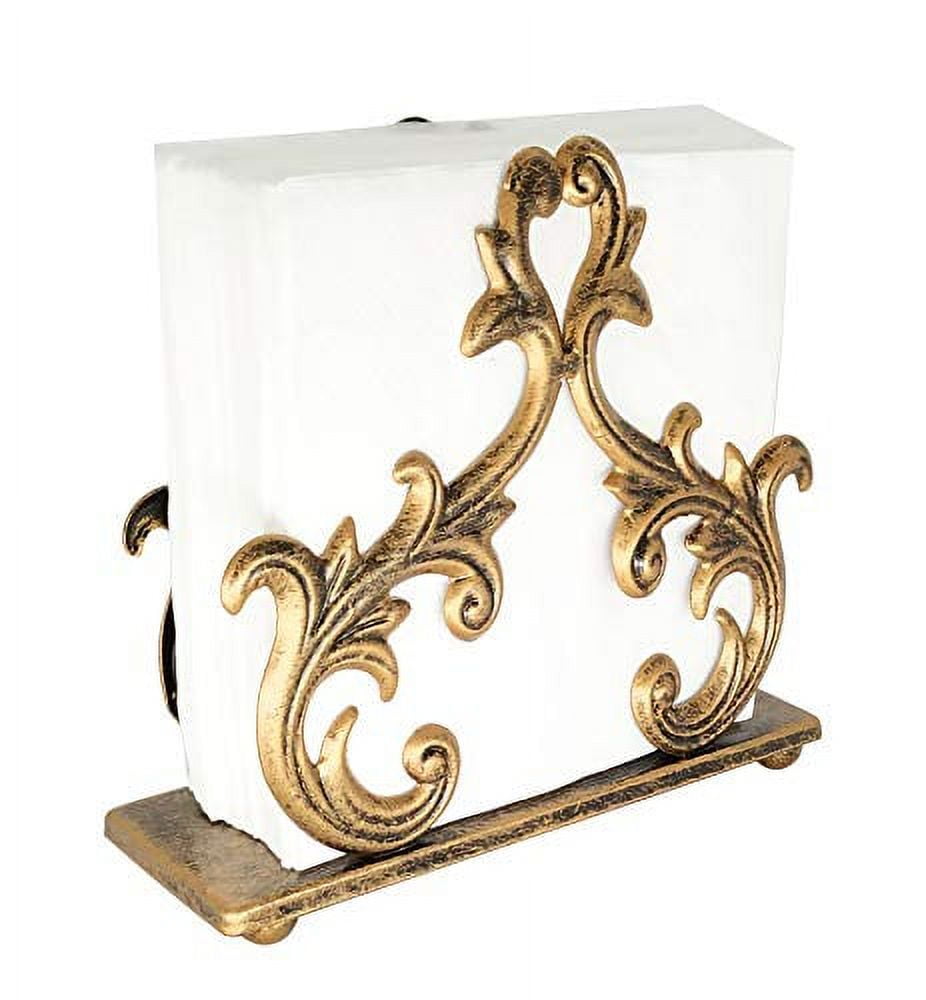 Bronze Metal Baroque Style Napkin Holder, Freestanding Barocco Tissue ...