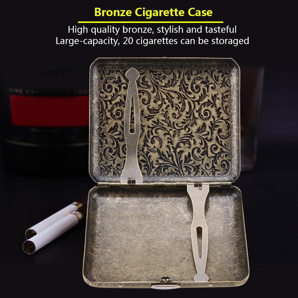 Bronze Metal Box Case Double Sided Pocket Holder For 20 - Walmart.com
