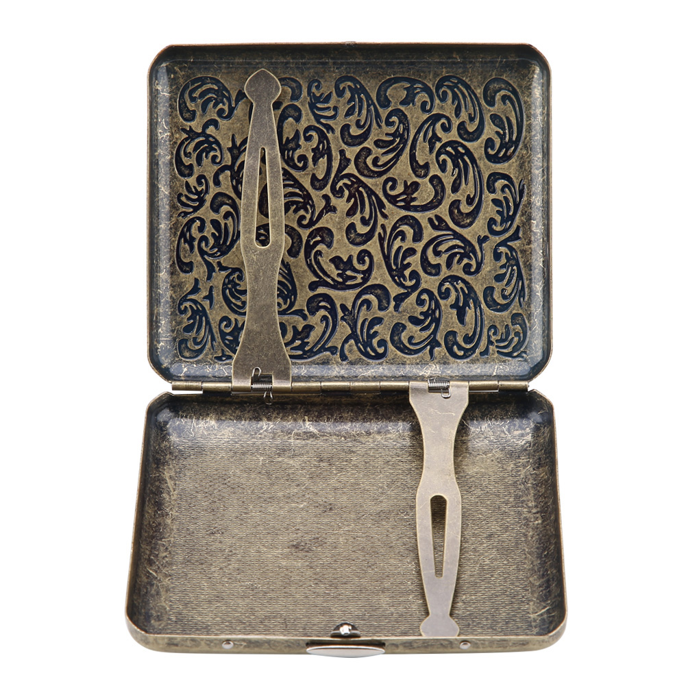Bronze Metal Box Case Double Sided Pocket Holder For 20 - Walmart.com