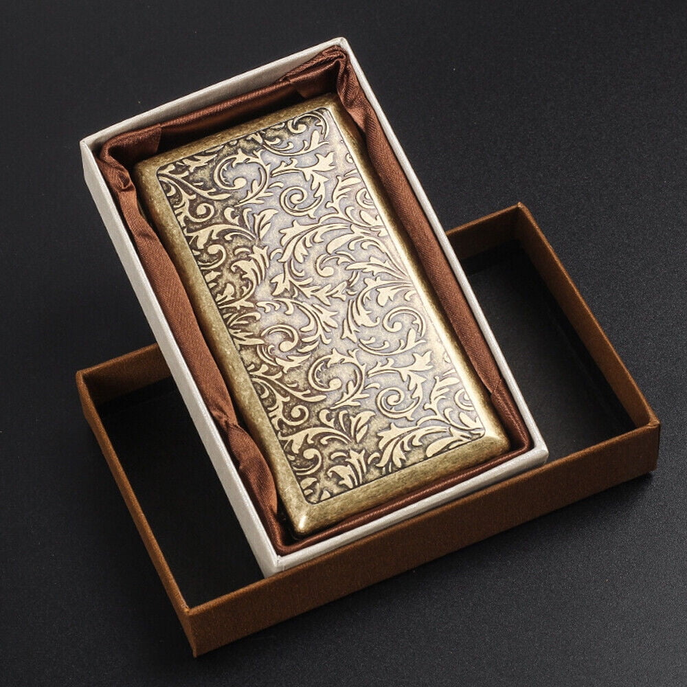 Bronze Metal Cigarette Case Holder Box For King Size or 20's Cigarettes ...