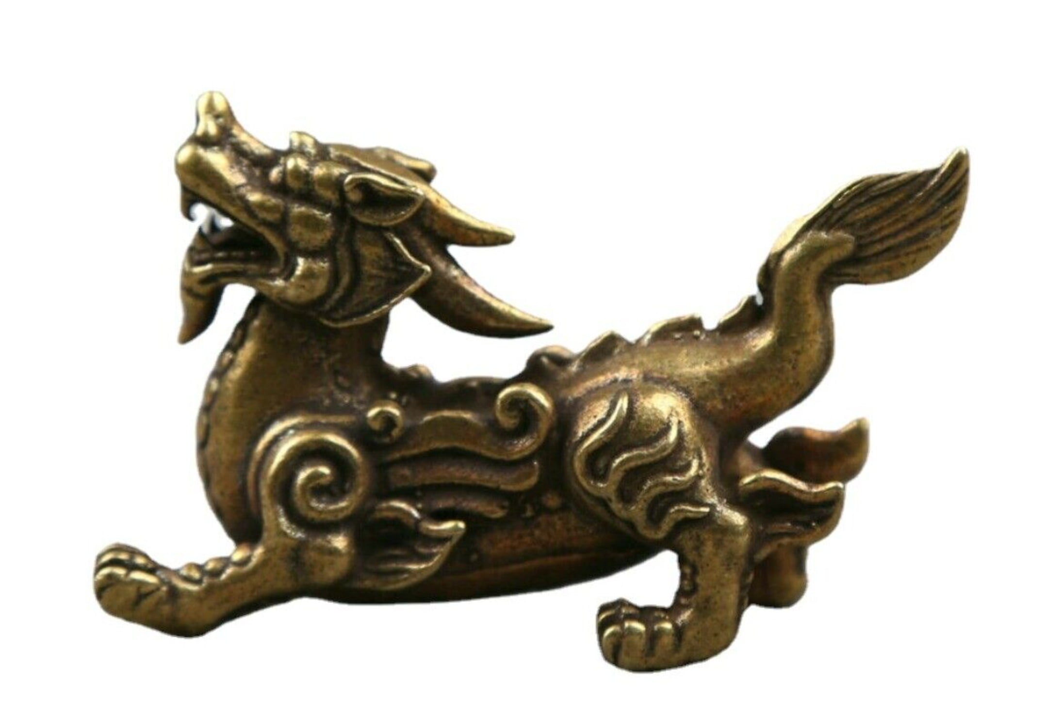 Bronze Mythical Creature Sculpture Asian Mythology Home Office Decor ...