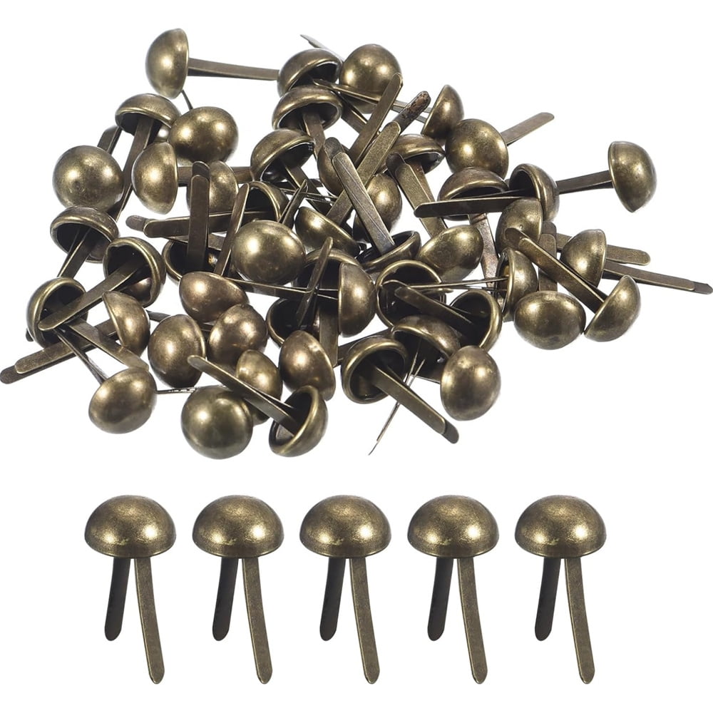 Bronze Round Head Fasteners,Set of 200 Mini Split Pins,Brass Paper Fasteners,Metal Craft Pushpin ...