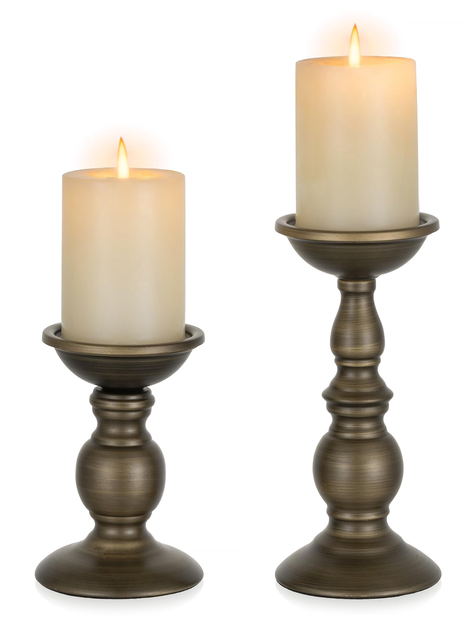 Bronze S + L Iron Candle Holders For 3" Candles, Home Wedding Party ...