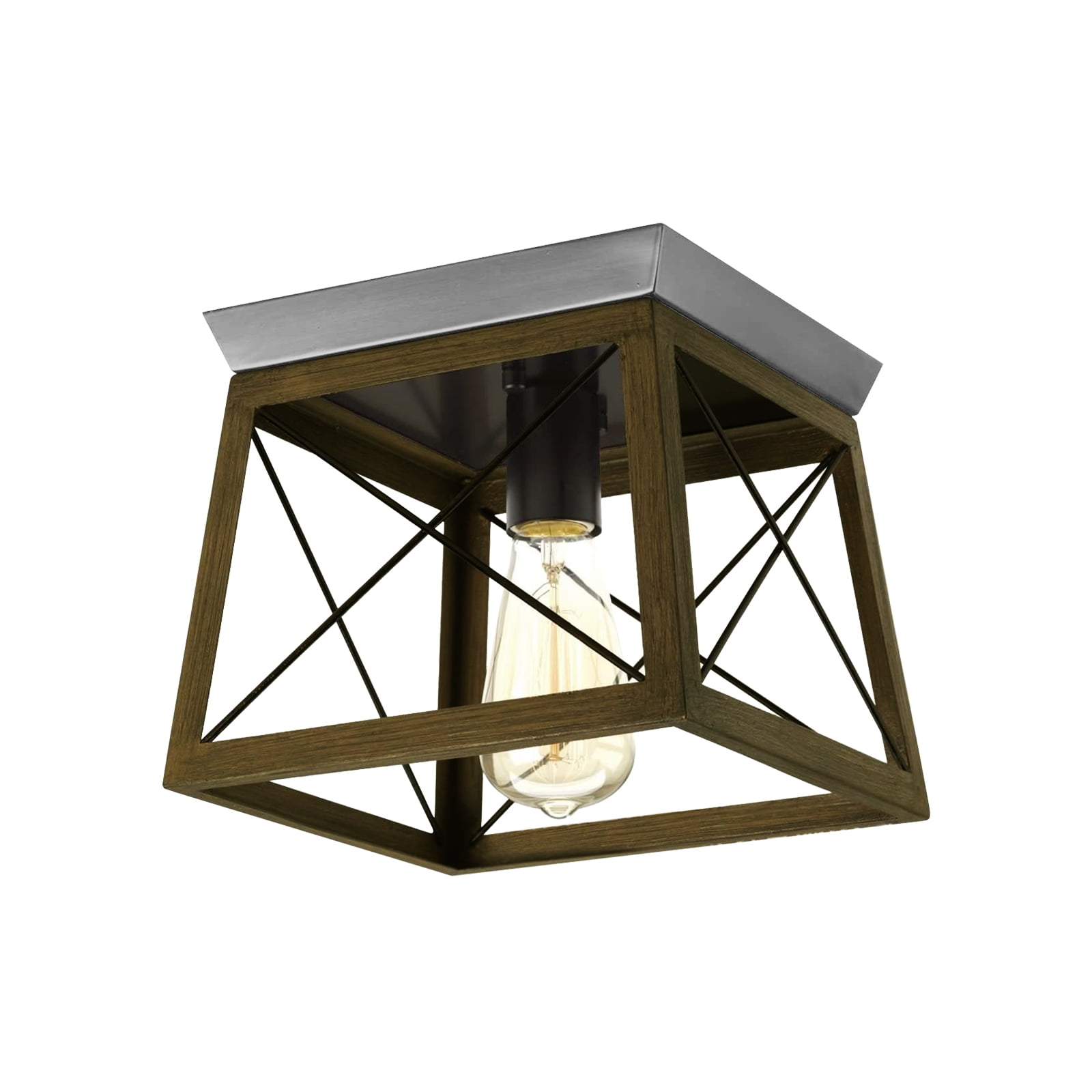 Bronze+Silver Flush Mount Ceiling Light Fixture Farmhouse Ceiling Light ...