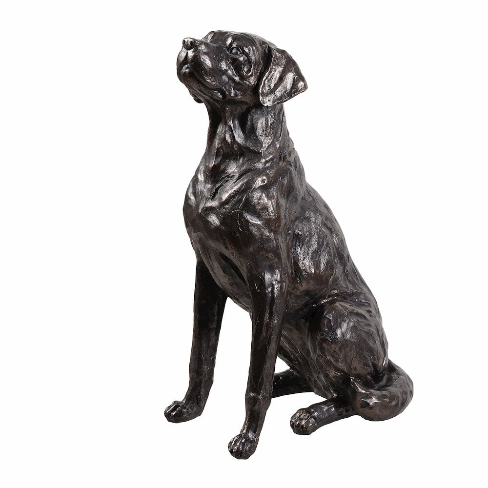 Hi-Line Gift Ltd. Bronze Sitting Labrador Life Size Resin Home Decor ...