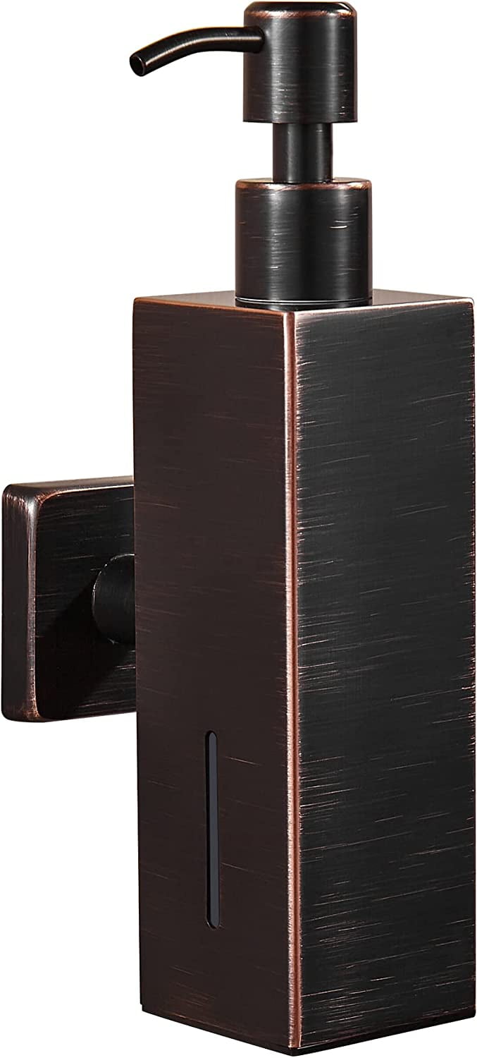 Rustproof Metal Bronze Soap Dispenser, Wall Mount, 8.5oz/250ml ...