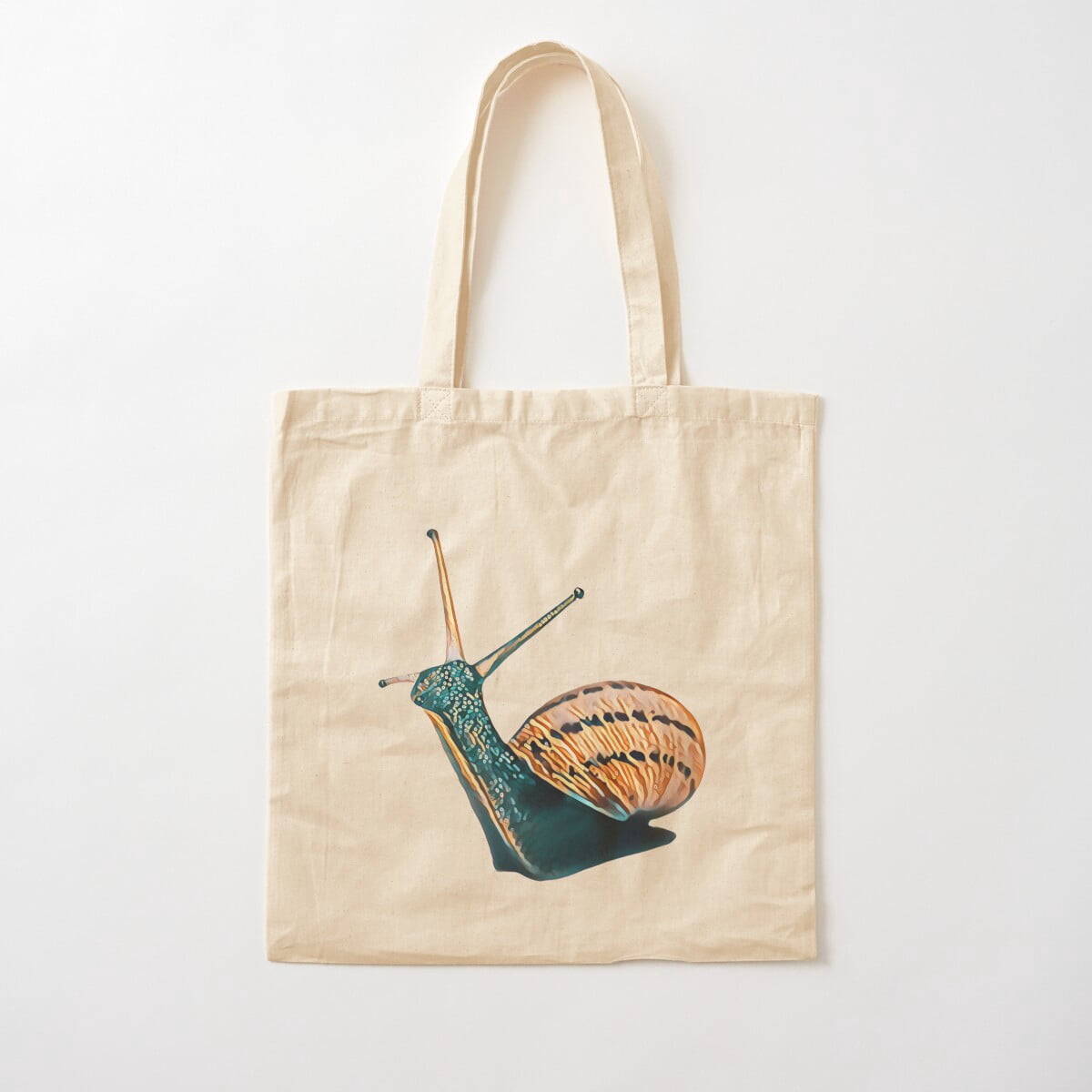 Bronze Teal Funky Spotted Snail Art 1 Cotton Tote Bag Canvas Tote Bag ...